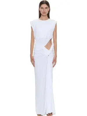 Christopher Esber Twisted Lever Rolled Up Tee Dress - White