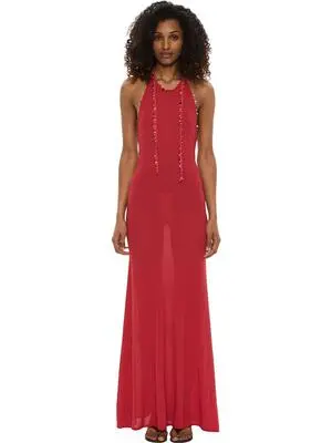Christopher Esber Beach Quartz Halter Dress - Red
