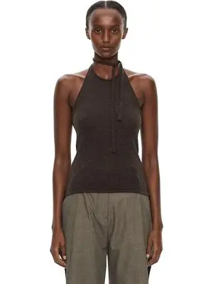 Christopher Esber CHRISTOPHER ESBER Cashmere Halter Tank Umber