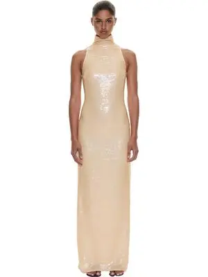 Christopher Esber Opaline Sequin Tank Gown - Butter