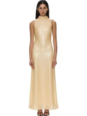 Christopher Esber Opaline Sequin Tank Gown - Butter