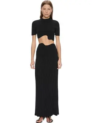 Christopher Esber CHRISTOPHER ESBER Maparadita Pleated Full Length Column Skirt Black