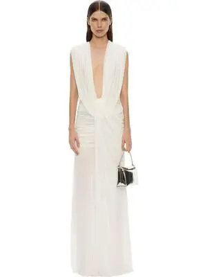 Christopher Esber Ripple Drape Gown - White