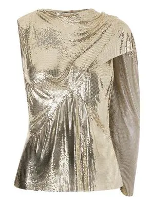 Rabanne Chainmail Draped Tank - Gold