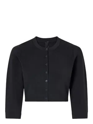 SKIMS Refined Knit Cropped Cardigan - Black