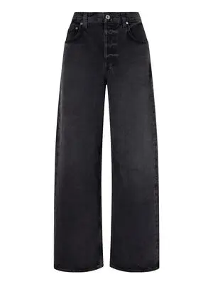 Citizens Of Humanity Ayla Mid-rise Wide-leg Jeans - Black
