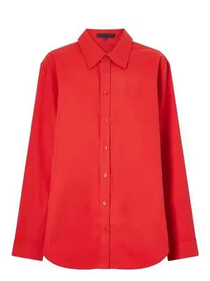 Tibi Easy Cotton-twill Gabardine Shirt - Red