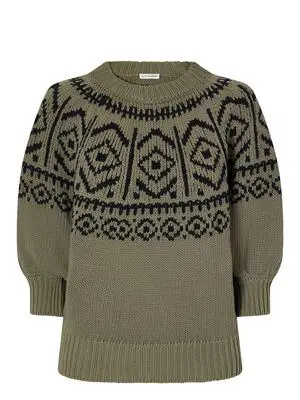 Altuzarra Howard Intarsia-knit Cotton-blend Sweater - Dark Green