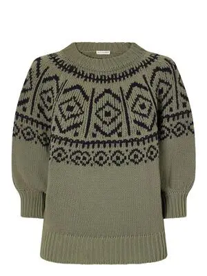 Altuzarra Howard Geometric Knit Sweater - Green