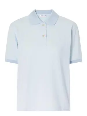 JIL SANDER Jil Sander Logo-Embroidered Cotton-Piqué Polo Shirt Blue