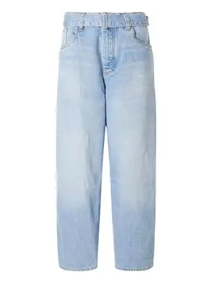 Studio Nicholson Cahuin Belted Mid-rise Wide-leg Jeans - Light Denim