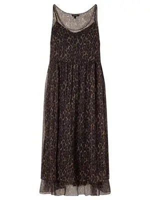 R13 Gathered Tiered Animal-print Silk-chiffon Midi Dress - Brown