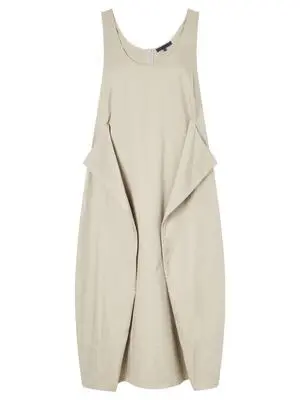 Tibi Cotton Poplin Midi Dress - Beige