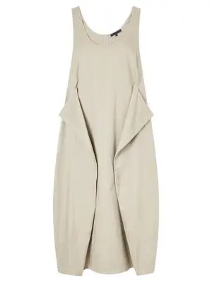 Tibi Cotton Poplin Midi Dress - Neutrals