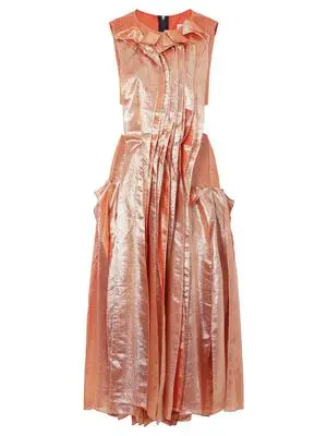 Maticevski Trailblaze Ruffled Brocade Gown - Metallic