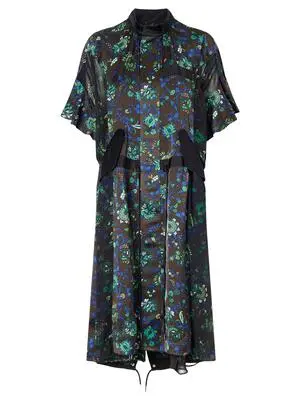 SACAI Sacai Floral-Print Satin Midi Dress