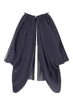 Aflalo AFLALO Reysa Gathered Silk-Crepe Top Blue