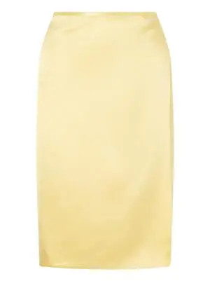 Aflalo Rixa Satin Wrap Midi Skirt - Neutrals