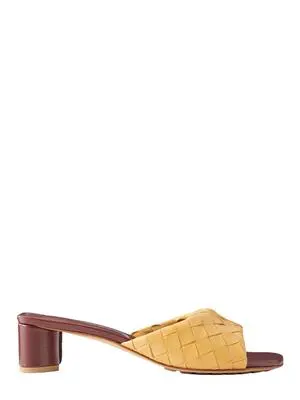 Bottega Veneta Livia Intrecciato Leather Mules - Neutrals