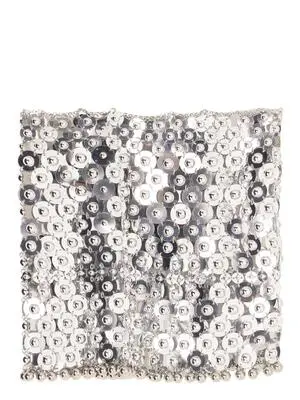 Rabanne Sequined Chainmail Mini Skirt - Silver