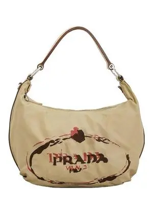 Shopbop Prada Tessuto Stencil Hobo Shoulder Bag - Neutral