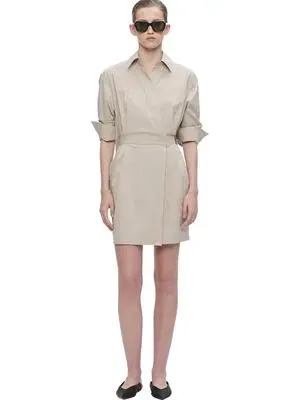 CALLAS MILANO Jaxina Wrap Shirt Dress - Safari