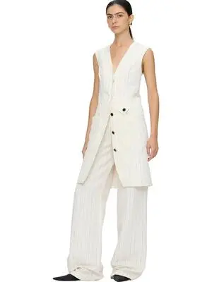 CALLAS MILANO Jamily Vest Dress Ivory Stripe - Ivory / Black