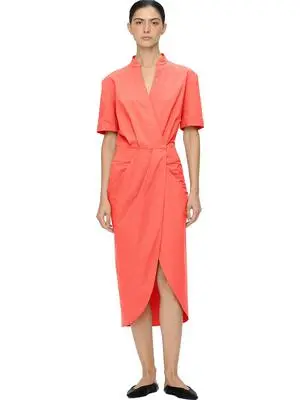 CALLAS MILANO Bali Wrap Shirt Dress - Coral