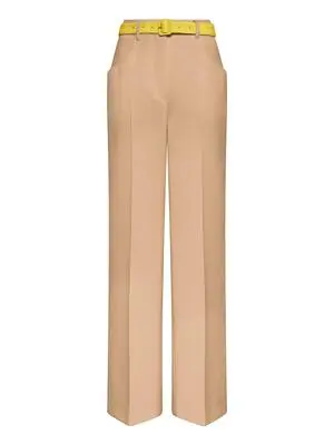 Gabriela Hearst Norman Wide-leg Virgin Wool Crepe Trousers - Camel/citrine
