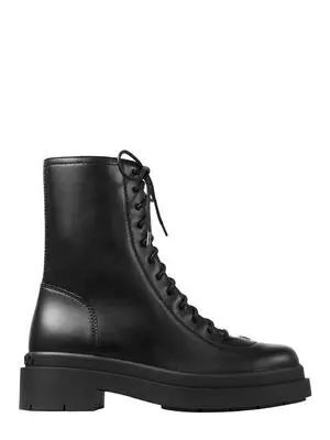 JIMMY CHOO Sima Flat Leather Ankle Boots - Black