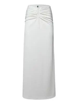 Christopher Esber Droplet Crystal Clasp Maxi Skirt - White