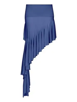 ALAÃA Alaïa Asymmetrical Ruffle Knit Skirt - Blue