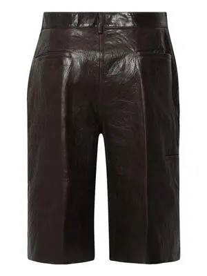 Rick Owens Textured Leather Work Shorts - Grey