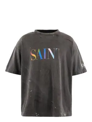SAINT MXXXXXX Rainbow Saint Short Sleeve T-shirt - Black