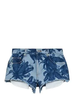 Loewe Corncob Print Denim Shorts - Blue