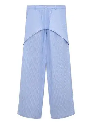 Loewe Striped Cotton Poplin Trousers - Light  Blue