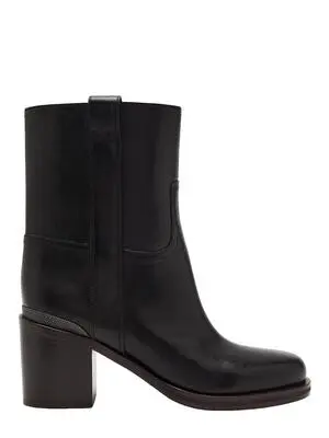Brunello Cucinelli Leather Ankle Boots - Black