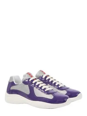 Prada PRADA America's Cup Leather-Trimmed Sneakers Purple