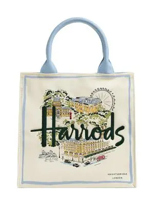 Harrods Canvas City Stories Tote Bag - Ivory