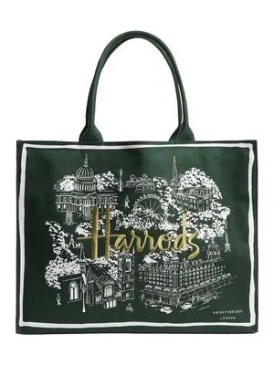 Harrods City Stories Shoulder Tote Bag - Green