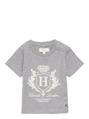 Harrods Cotton Jersey Flocked Logo T-shirt - Grey