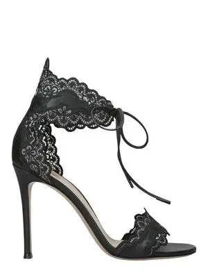 GIANVITO ROSSI Leather Evie Lace Sandals - Black