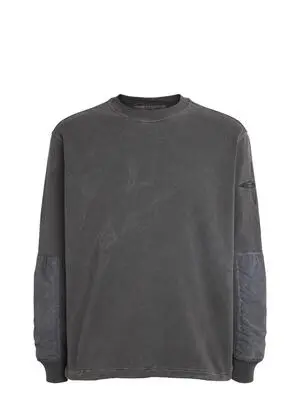 Stone Island Cotton Dyed Vanisé Crewneck Sweatshirt - Black