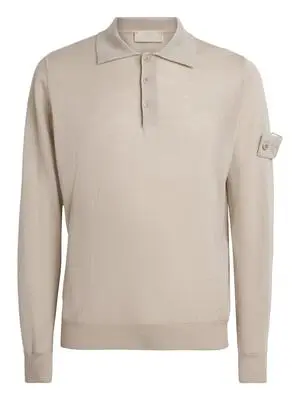 Stone Island Virgin Wool Polo Sweater - Beige
