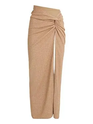 Devon Windsor Glitter Knot Maxi Skirt - Gold