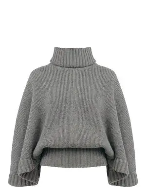 Chloé Chloé High Neck Knit Sweater Divine Grey