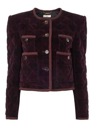Chloé Chloé Quilted Velvet Jacket Deep Purple