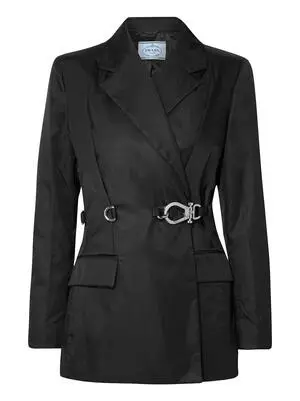 PRADA PRADA Satin Gabardine Blazer With Ring Embellishment