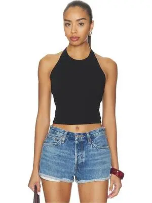 RE/DONE Sylvie Halter Top - Black