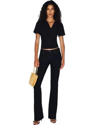 REFORMATION Larah Knit Top - Black